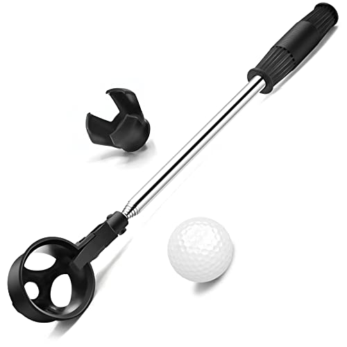 prowithlin Golf Ball Retriever, Stainless Telescopic Extendable Golf Ball Retriever for Water w/Golf Ball Pick Up Retriever Grabber Claw Sucker Tool, Golf Gift for Men (9ft)