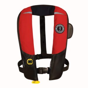 mustang survival - pilot 38 manual inflatable pfd - black/red, one size fits all