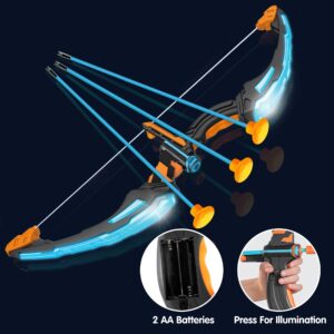 JOYIN LED Bow and Arrow for Kids, Light Up Archery Toy Play Set with Suction Cups Arrows, Targets & Arrow Case, Indoor and Outdoor Hunting Play Gift Toys for Boys Girls 3-12