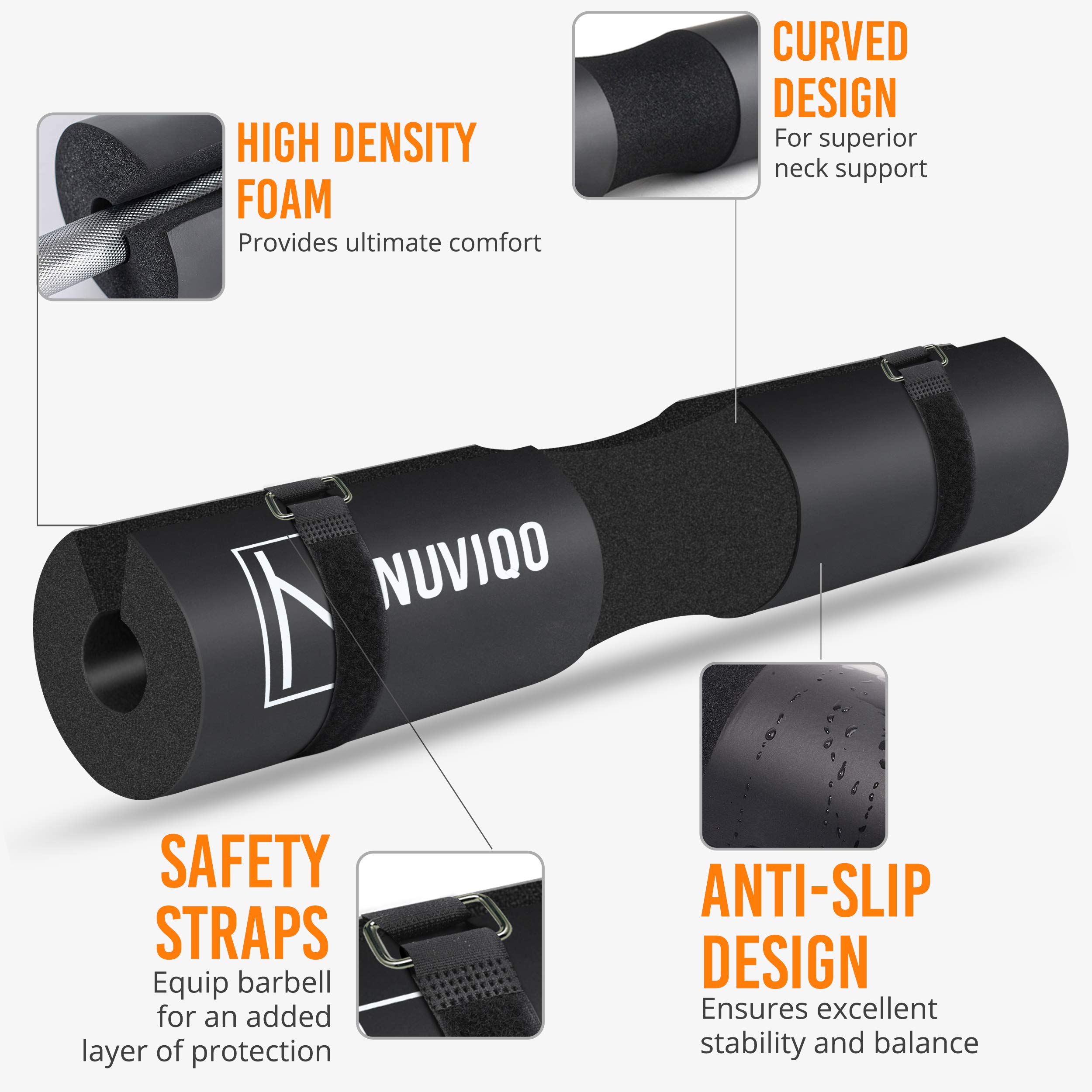 Cushioned Barbell Pad for Lunges and Hip Thrusts - Protects Neck and Shoulders During Barbell Training