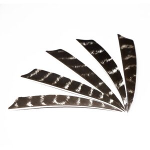 i-sport 50pcs turkey feather fletching 4'' / 5'' right wing arrow feathers vanes for wooden bamboo arrows (original, 4)