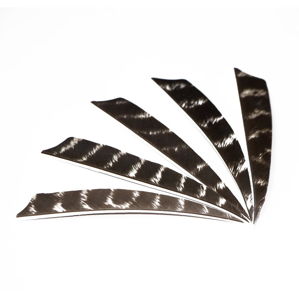 I-Sport 50pcs Turkey Feather Fletching 4'' / 5'' Right Wing Arrow Feathers Vanes for Wooden Bamboo Arrows (Original, 4)