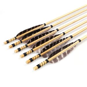 I-Sport 50pcs Turkey Feather Fletching 4'' / 5'' Right Wing Arrow Feathers Vanes for Wooden Bamboo Arrows (Original, 4)