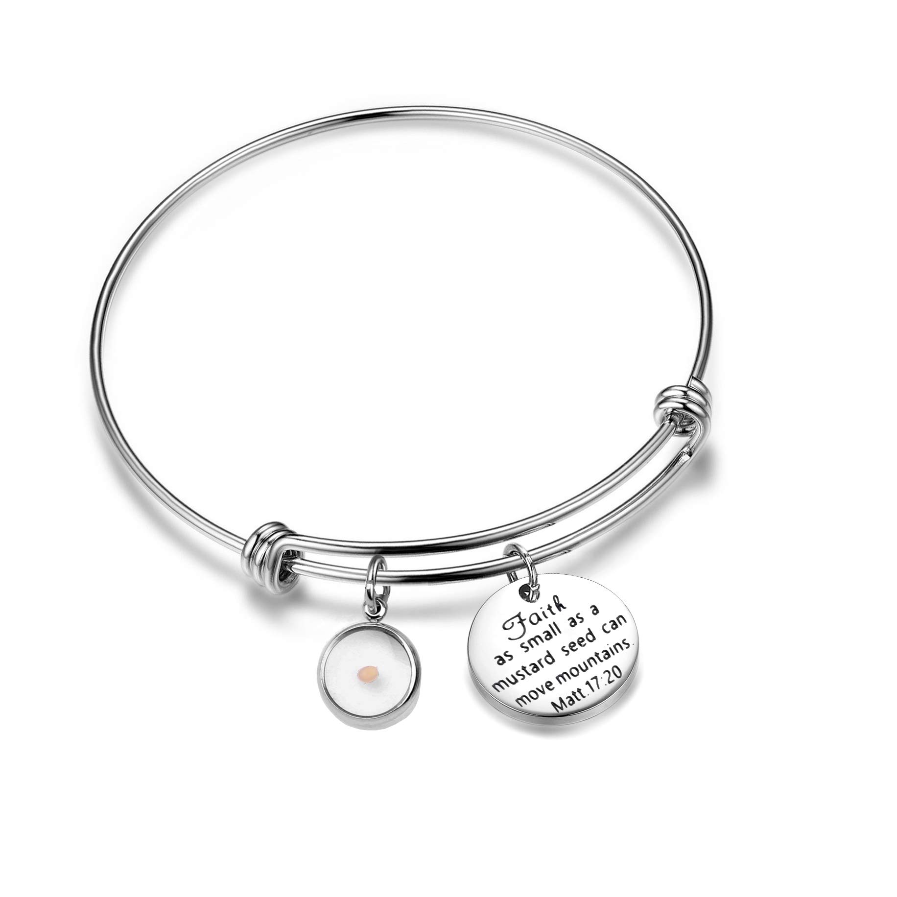 Faith Mustard Seed Bracelet Faith Jewelry Christian Inspirational Gift, One Size, Metal