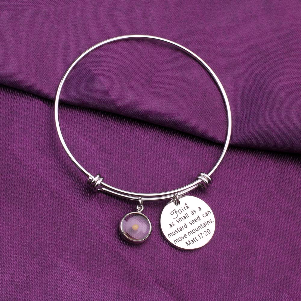 Faith Mustard Seed Bracelet Faith Jewelry Christian Inspirational Gift, One Size, Metal