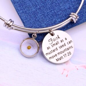 Faith Mustard Seed Bracelet Faith Jewelry Christian Inspirational Gift, One Size, Metal