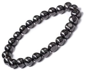 shungite beaded bracelet stretch round strand 6.5" is a spectacular stone contains natural c60 fullerene formed in the heart of shungite mine type ii from russia