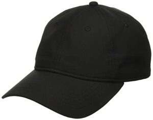 lacoste mens sport solid taffeta side croc hat, black, one size