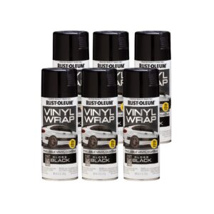 rust-oleum automotive 352724 rust-oleum vinyl wrap spray, black 11 ounce (pack of 6)