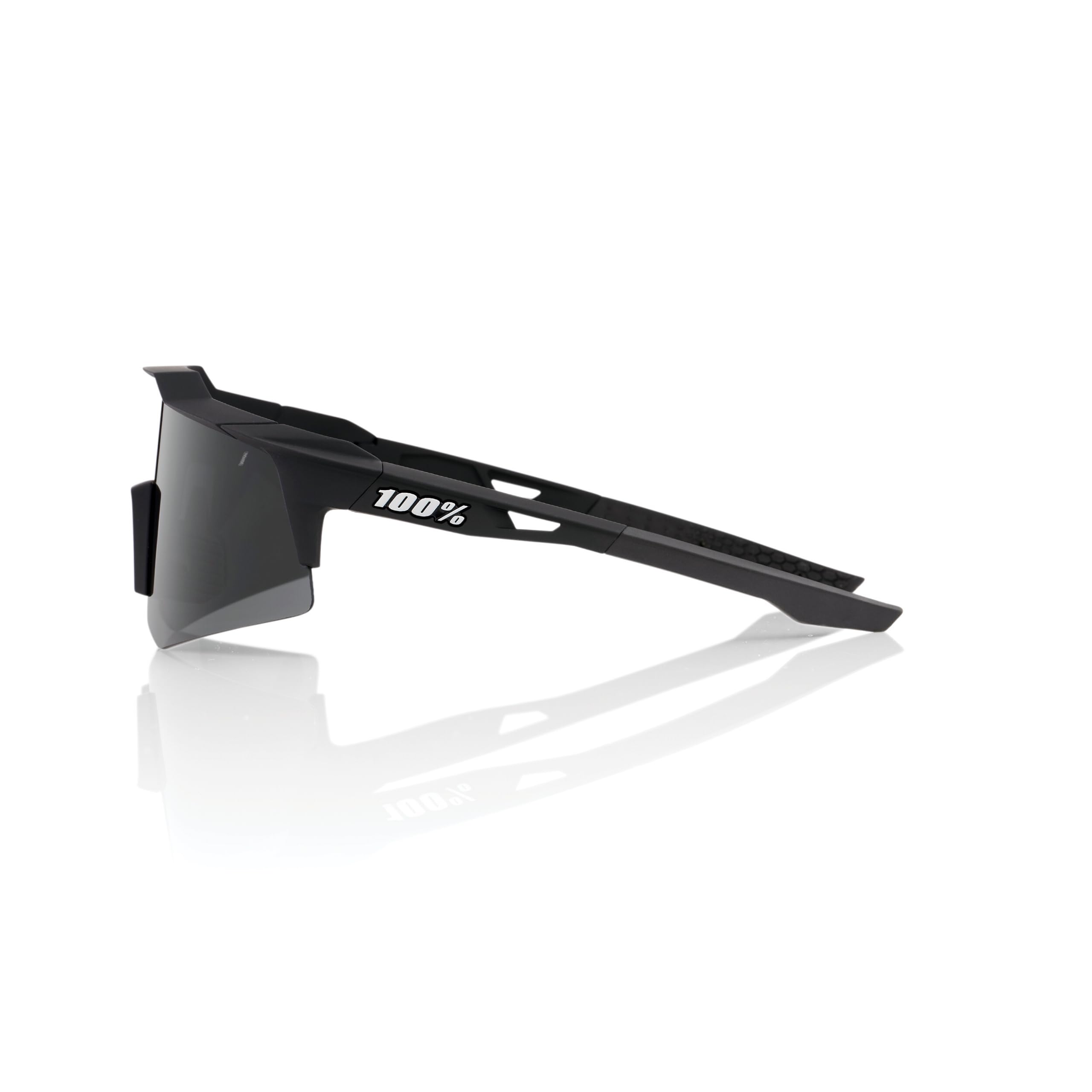 100% Speedcraft XS Sport Performance Sunglasses - Sport and Cycling Eyewear (SOFT TACT BLACK - Smoke)