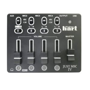 maker hart just mic 4 mini microphone mixer 4 channels/portable phantom power/audio interface