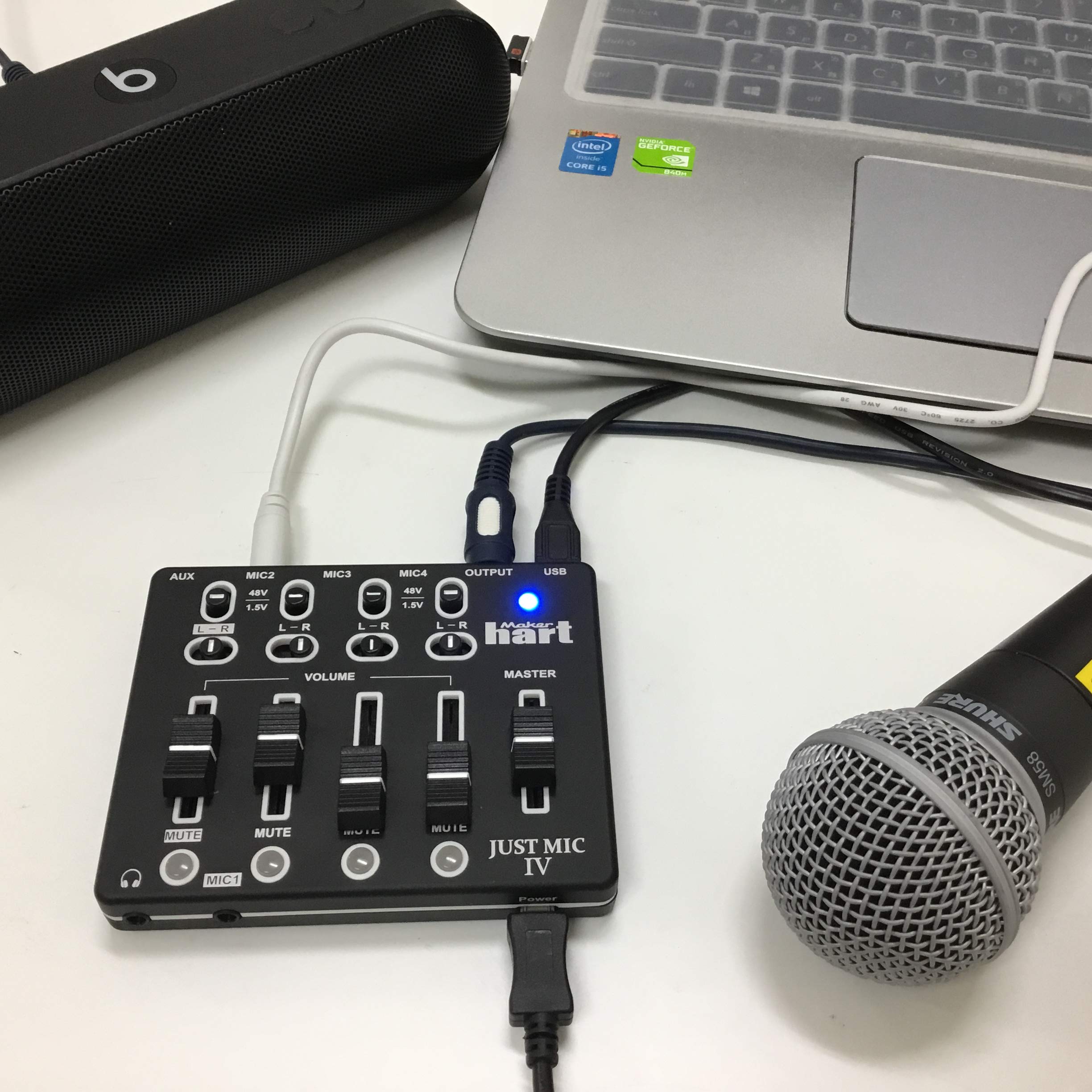 Maker hart Just Mic 4 mini Microphone Mixer 4 channels/Portable Phantom power/Audio Interface