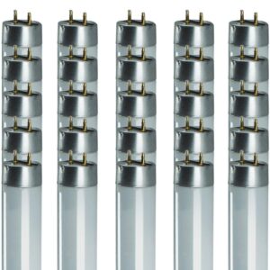 goodbulb 48-inch t8 fluorescent light bulbs 32-watt, 5000k daylight white color, 2900-lumens, g13 medium bi-pin base (pack of 25 bulbs)