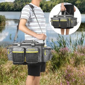 Fishing Tackle Bag, Water-Resistant Polyester Material Fishing Tackle Storage Bag with Padded Shoulder Strap and Non-Slip Base Suitable for 3600 3700 Tackle Box