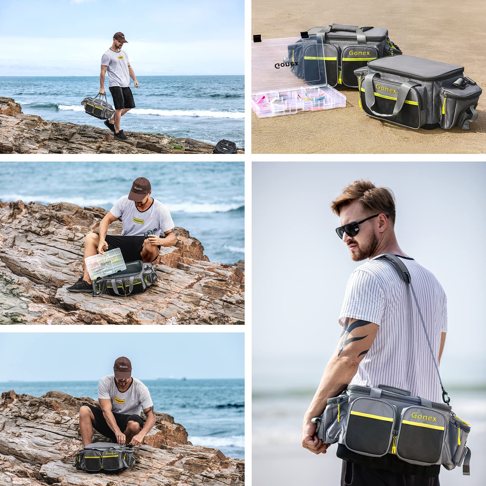 Fishing Tackle Bag, Water-Resistant Polyester Material Fishing Tackle Storage Bag with Padded Shoulder Strap and Non-Slip Base Suitable for 3600 3700 Tackle Box