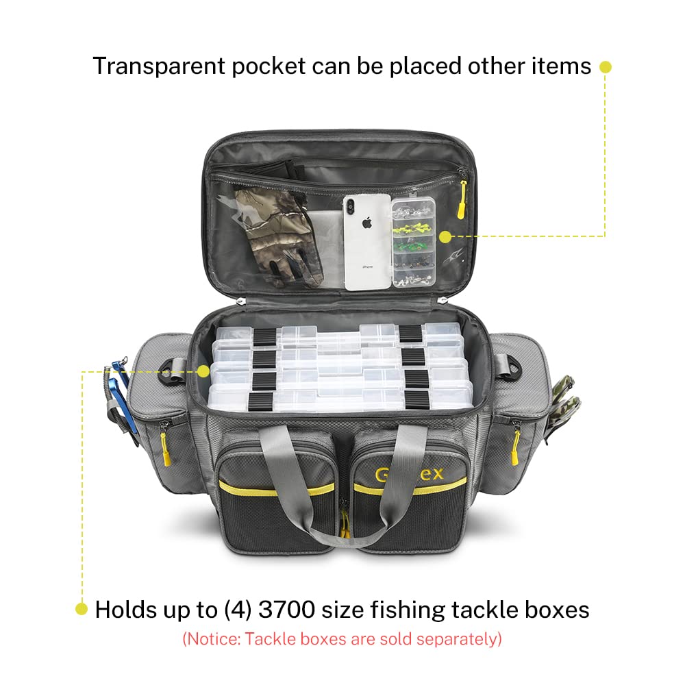 Fishing Tackle Bag, Water-Resistant Polyester Material Fishing Tackle Storage Bag with Padded Shoulder Strap and Non-Slip Base Suitable for 3600 3700 Tackle Box