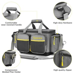 Fishing Tackle Bag, Water-Resistant Polyester Material Fishing Tackle Storage Bag with Padded Shoulder Strap and Non-Slip Base Suitable for 3600 3700 Tackle Box