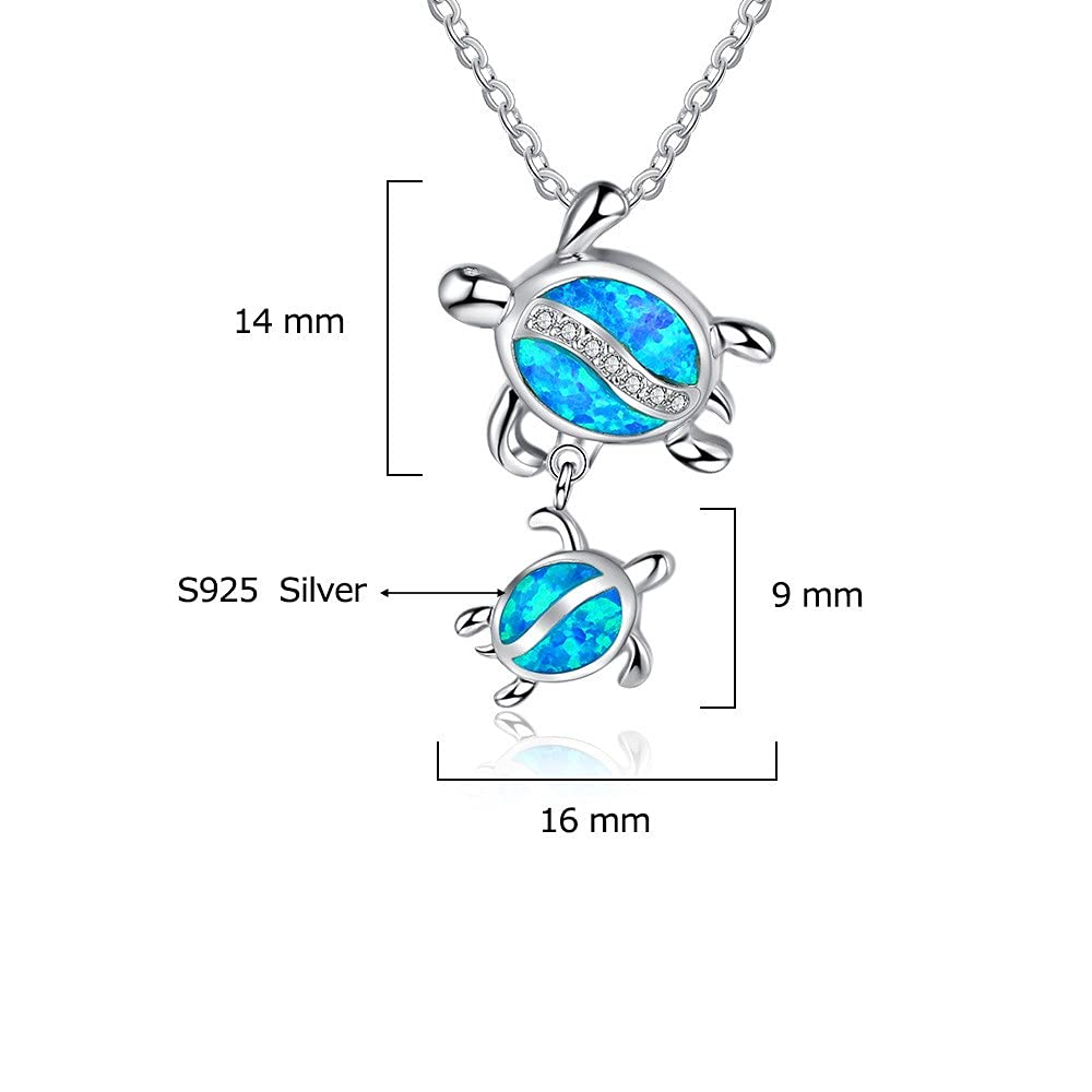 kelistom Sea Turtle Pendant Necklace for Women Men Silver Plated Link Chain Animal Jewlery