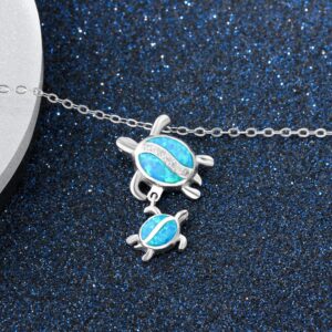 kelistom Sea Turtle Pendant Necklace for Women Men Silver Plated Link Chain Animal Jewlery