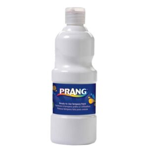 prang paint for kids tempera washable ready to use nontoxic safe 8 oz single easy pour bottle (white)