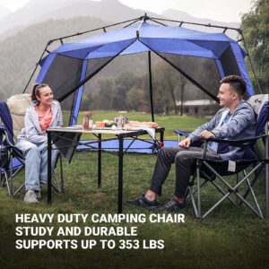 KingCamp Camping Heavy Duty Folding Oversize Padded Director's Chair with Carry Cooler Bag, Black&Grey, Black/Mediumgrey