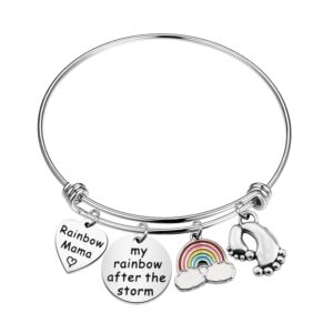 seiraa new mommy gifts rainbow baby bracelet my rainbow after the storm rainbow jewelry for pregnancy expectant mother (rainbow baby bracelet)