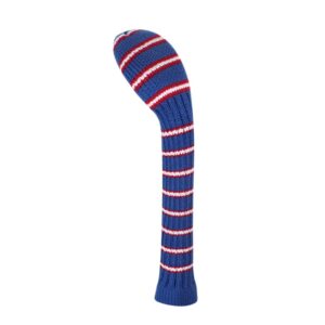 scott edward knit hybrid golf club covers fits hybrids/ut classical fine stripes with long neck funny and fresh colors (blue red fine stripes)