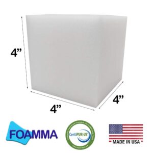 Foamma White Foam Pit Cubes/Blocks 4” x 4” x 4” 30 Pack for Gymnastics, Freerunning and Parkour Courses, Skateboard Parks, BMX, Trampoline Arenas