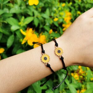 morniface Pinky Pomise Distance Matching Bracelets for Best Friends Couple Family Women Mens Teen Girls Sunflower Boho Bracelet Friendship Jewelry