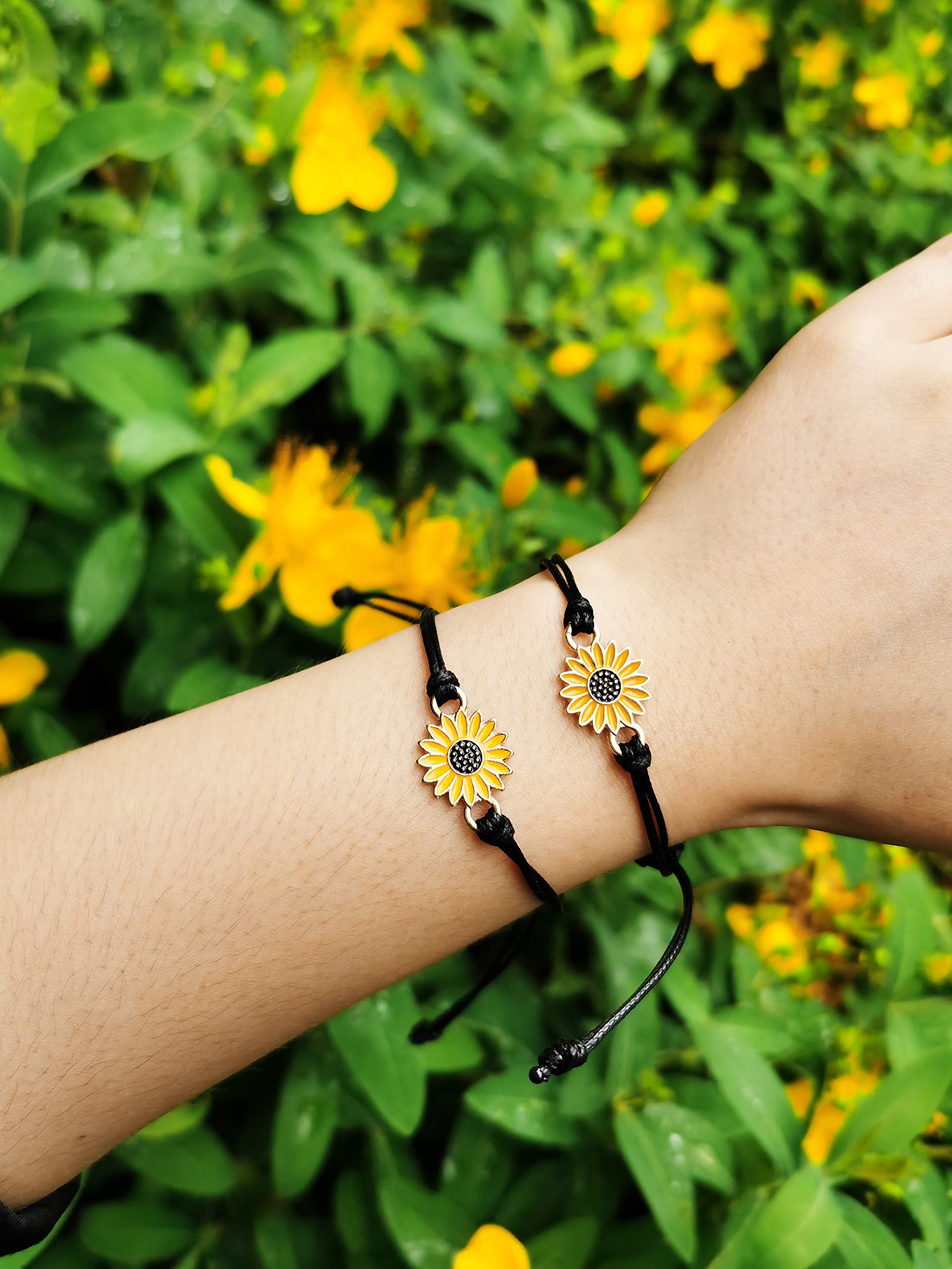 morniface Pinky Pomise Distance Matching Bracelets for Best Friends Couple Family Women Mens Teen Girls Sunflower Boho Bracelet Friendship Jewelry