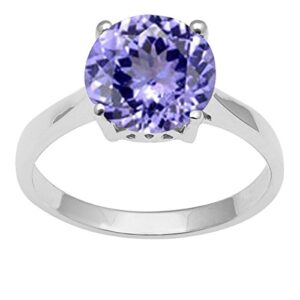 shine jewel 925 sterling silver round tanzanite gemstone solitaire ring (7)