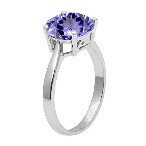 Shine Jewel 925 Sterling Silver Round Tanzanite Gemstone Solitaire Ring (7)