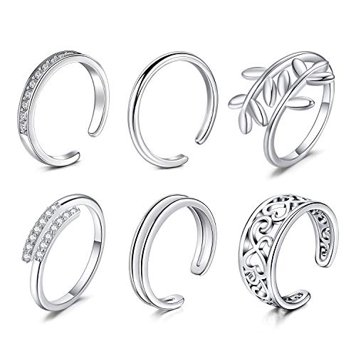 Longita Toe Rings for Women Toe Rings Silver Toe Ring Women Toe Rings Adjustable Toe Ring Open