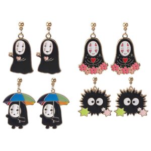 gshopvv halloween 4 pairs fashion ghost dangle earrings for womens