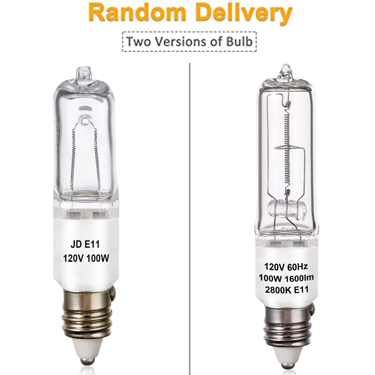 4 Pack JDE11 Bulb,120V 100W Halogen Candelabra Bulbs,T4 Mini Base JD E11 Bulb ,Dimmable 2700K Warm White（Replacement E11 LED bulb,for Chandeliers,Candelabra,Ceiling Fan, Table Lamps, Cabinet Lighting