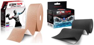 starktape kinesiology tape - professional 2 pack bulk physio rolls sports tapes for sensitive skin. k physical therapy tape for knee, shoulder, ankle, wrist, foot, back injury muscle pain aid