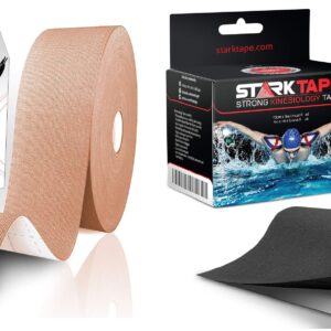 Starktape Kinesiology Tape - Professional 2 Pack Bulk Physio Rolls Sports Tapes for Sensitive Skin. K Physical Therapy Tape for Knee, Shoulder, Ankle, Wrist, Foot, Back Injury Muscle Pain aid