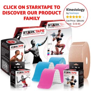 Starktape Kinesiology Tape - Professional 2 Pack Bulk Physio Rolls Sports Tapes for Sensitive Skin. K Physical Therapy Tape for Knee, Shoulder, Ankle, Wrist, Foot, Back Injury Muscle Pain aid