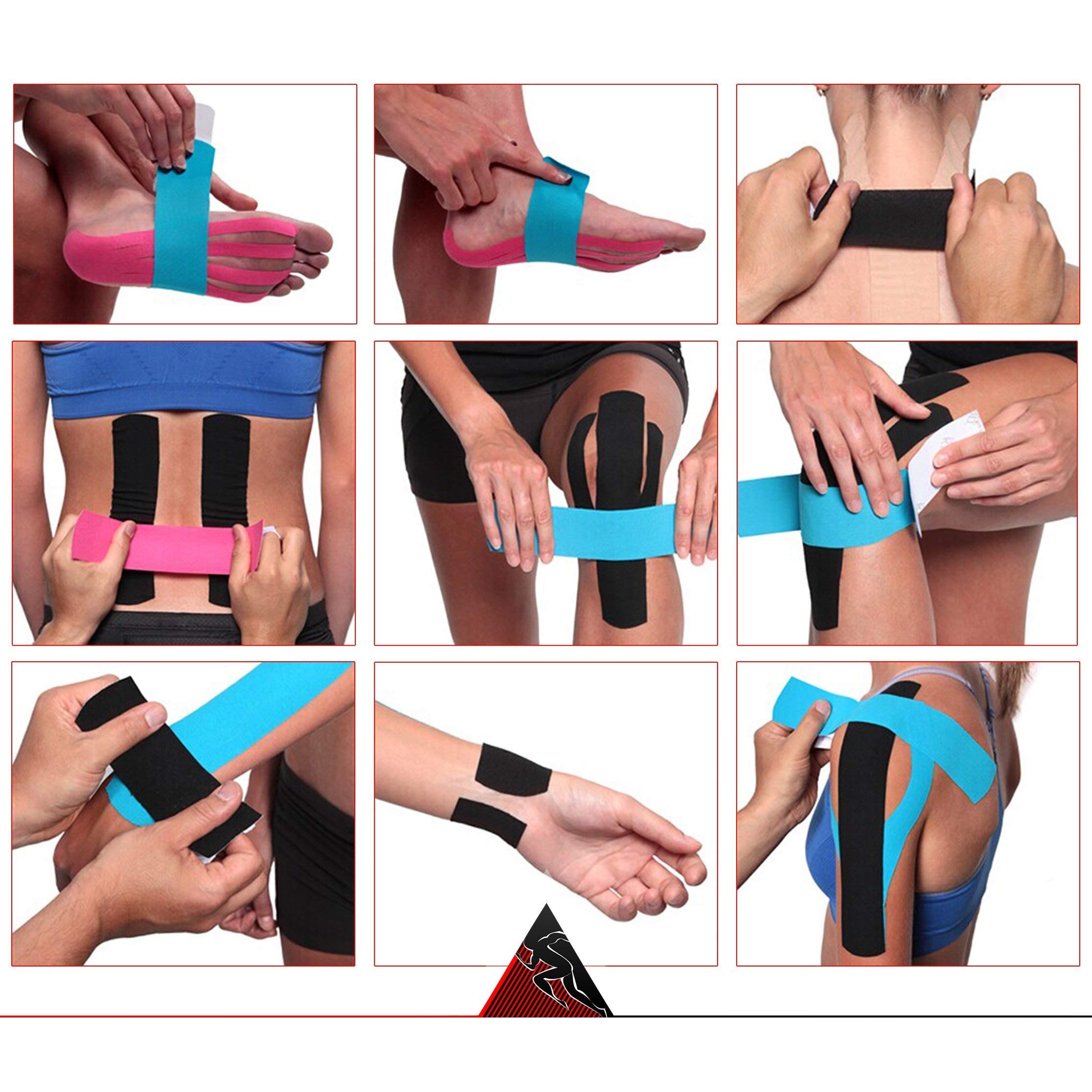 Starktape Kinesiology Tape - Professional 2 Pack Bulk Physio Rolls Sports Tapes for Sensitive Skin. K Physical Therapy Tape for Knee, Shoulder, Ankle, Wrist, Foot, Back Injury Muscle Pain aid