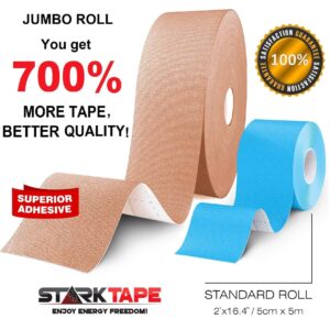 Starktape Kinesiology Tape - Professional 2 Pack Bulk Physio Rolls Sports Tapes for Sensitive Skin. K Physical Therapy Tape for Knee, Shoulder, Ankle, Wrist, Foot, Back Injury Muscle Pain aid