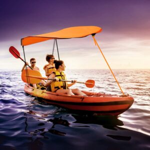 KUUQA Kayak Boat Canoe Sun Shade Canopy for Single Person, Kayak Accessories Valentines Day Anniversary Birthday Gifts for Him Her Husband Wife（Orange）