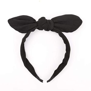 huachi bow headbands for girls women halloween black headwrap cute turban hair hoop knotted with bunny ears vintage hair accessories