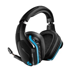 logitech g935 wireless dts:x 7.1 surround sound lightsync rgb pc gaming headset - black, blue (renewed)