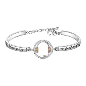 aktap 911 dispatchern charm bangle emergency operator jewelry always remember it's your voice in the darkness that gives hope thank you gift for her (911 loop bracelet)