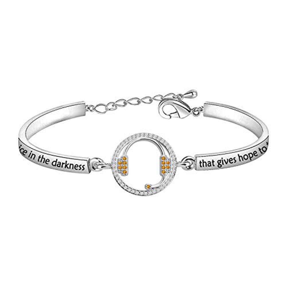 AKTAP 911 Dispatchern Charm Bangle Emergency Operator Jewelry Always Remember It's Your Voice in The Darkness That Gives Hope Thank You Gift for Her (911 Loop Bracelet)