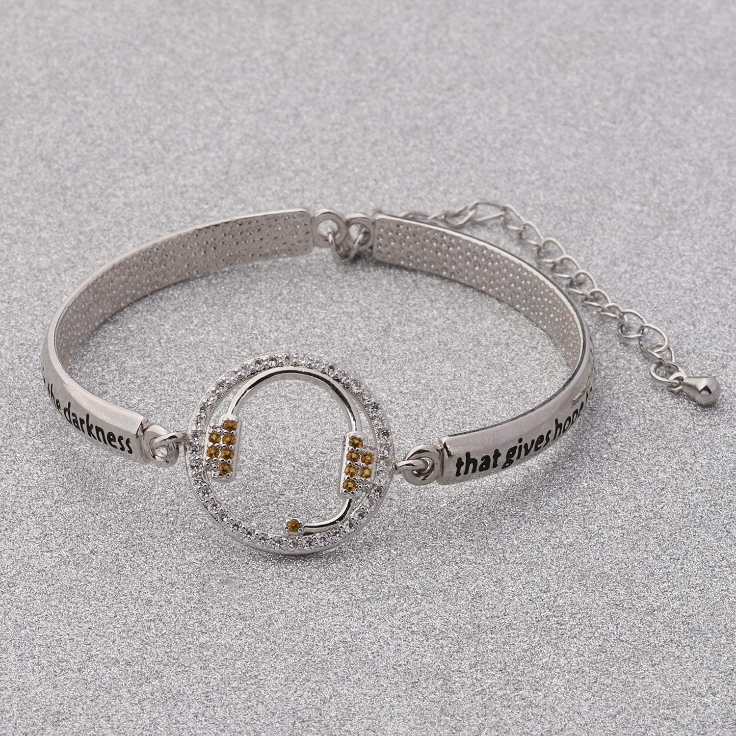 AKTAP 911 Dispatchern Charm Bangle Emergency Operator Jewelry Always Remember It's Your Voice in The Darkness That Gives Hope Thank You Gift for Her (911 Loop Bracelet)