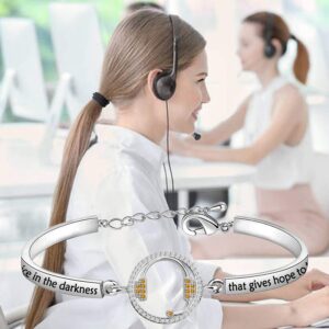 AKTAP 911 Dispatchern Charm Bangle Emergency Operator Jewelry Always Remember It's Your Voice in The Darkness That Gives Hope Thank You Gift for Her (911 Loop Bracelet)