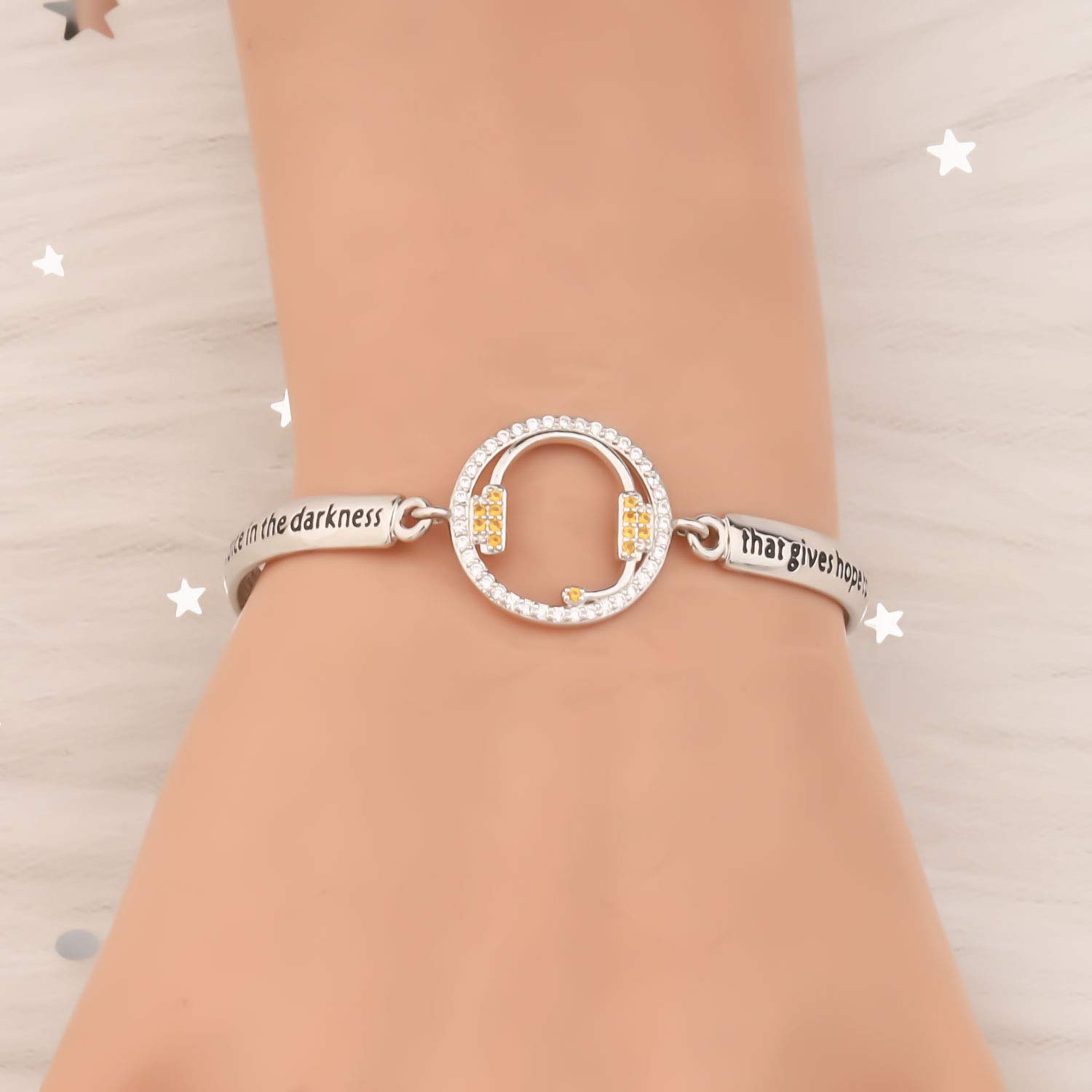 AKTAP 911 Dispatchern Charm Bangle Emergency Operator Jewelry Always Remember It's Your Voice in The Darkness That Gives Hope Thank You Gift for Her (911 Loop Bracelet)