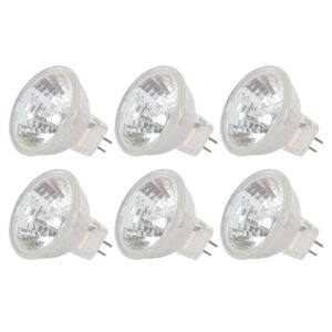 simba lighting mr11 halogen 20w 12v ftd spotlight light bulbs (6 pack) 2-pin 220lm for landscape, accent, track lights, and fiber optics, gu4 bi-pin base, glass cover, warm white 2700k dimmable