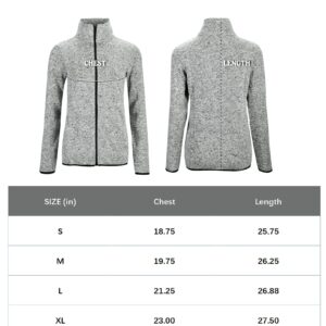 Dolcevida Fleece Jacket Women Long Sleeve Sweater Fleece Zip Up Speckled Jacket with Pockets (Light Grey Mix, M)